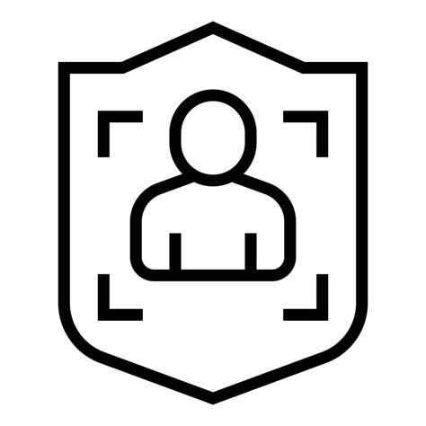 Shield Biometric Identification Icon Outline Vector Digital Scan 15660080 Vector Art At Vecteezy