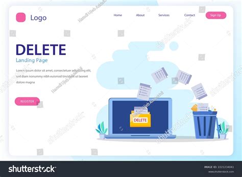 Delete Concept Deleting Data Move Unnecessary Stock Vector Royalty