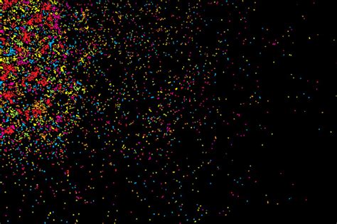 많은 검정 추상적인 배경에 고립 색종이와 다채로운 축 하 배경 반짝이 조각 라운드 떨어지는 산 산 조각 색종이 타격의 만든 뿌려 임의의 패턴을 삭제 합니다 개체 그룹에 대한