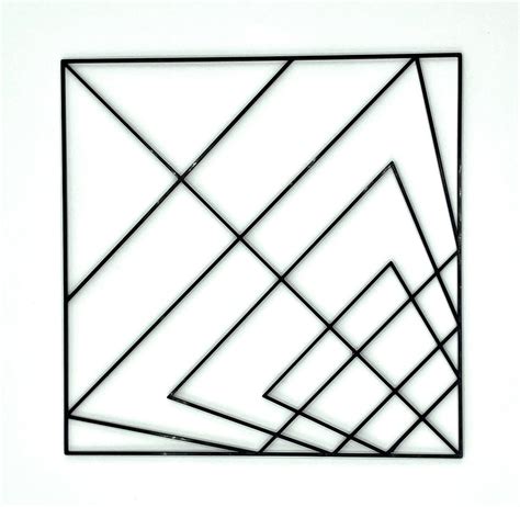 Square Art Deco Inspired Template 3d Printed Design Copper Or Black