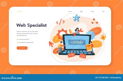 Web Programming Web Banner Or Landing Page Coding Testing Stock