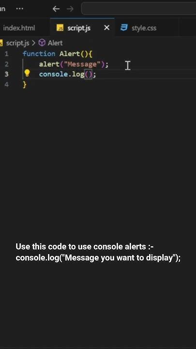 Codeing Lesson 31 Javascript Console Alert Webprogramming Shorts Short Html5 Css