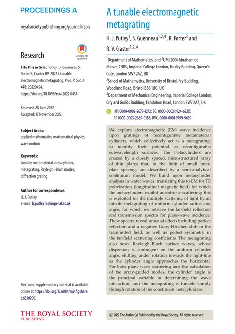 A Tunable Electromagnetic Metagrating Request Pdf