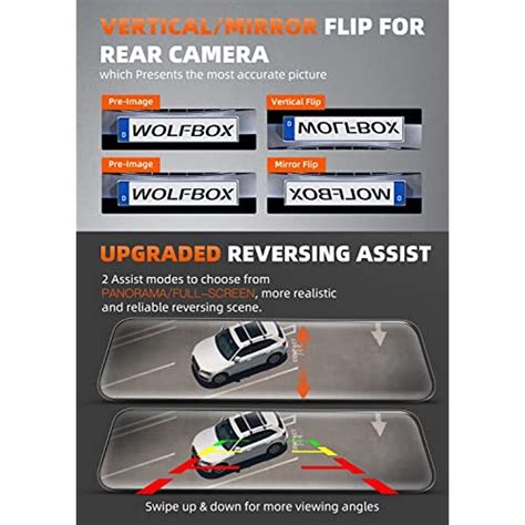 Buy Wolfbox G900 Mirror Camera 4k Dash Cam Rear View Cam Front And Rear Free Sd Card Online At