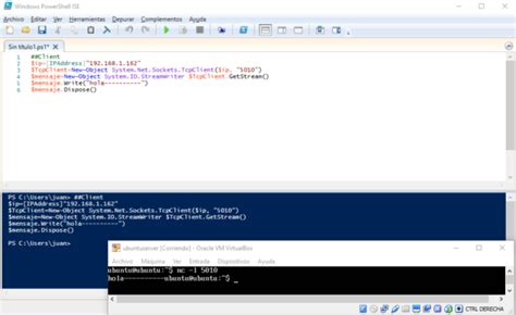 Crear una comunicación entre un cliente en PowerShell de Windows y un servidor en Bash de Linux