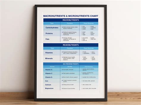 Macronutrients And Micronutrients Chart Nutrients Poster Healthy Eating