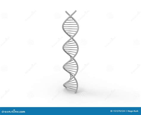 3d Rendering Of Dna String Isolated In White Background Stock