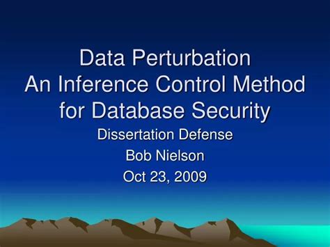 Ppt Data Perturbation An Inference Control Method For Database Security Powerpoint