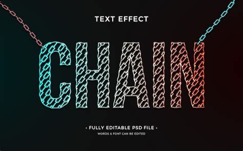 Premium Psd Chain Text Effect