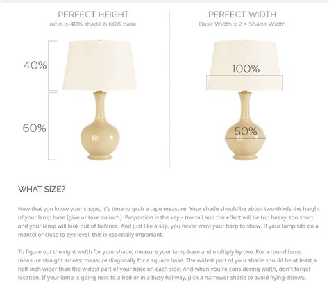 Selecting The Right Size Lamp Shade Guide