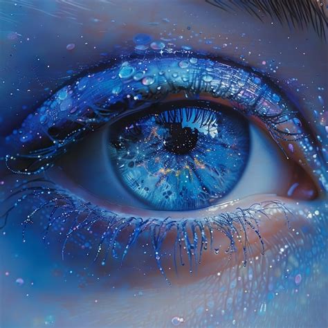 Premium Photo Eye With Iris And Starry Sky 3d Illustration