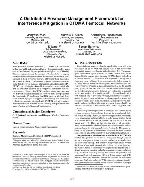 Pdf A Distributed Resource Management Framework For Interference