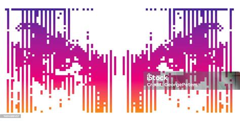 Facial Recognition Scan With Glitch Technique Stock Illustration Download Image Now Network
