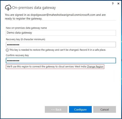 Installing And Configuring On Premises Data Gateway By Adding User To
