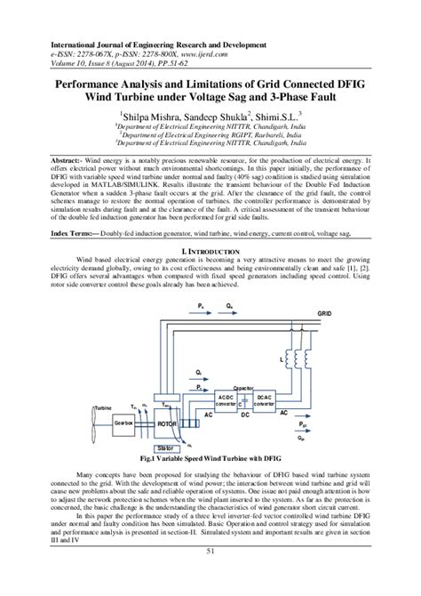 Pdf Performance Analysis And Limitations Of Grid Connected Dfig Wind Turbine Under Voltage Sag