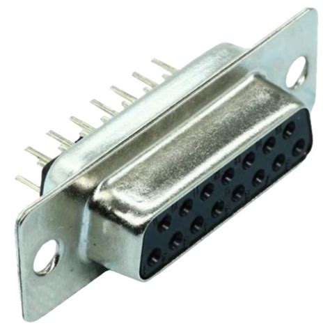 Conector Db15 Fêmea 180° Preto 15 Vias Solda Placa Pci Ds1034 15fbnsiss