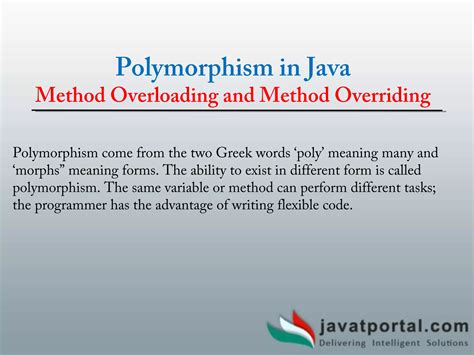 Polymorphism In Java Method Overloading And Method Overriding Ppt