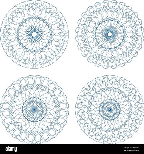 Set Of Vector Guilloche Rosettes Stock Vector Image And Art Alamy