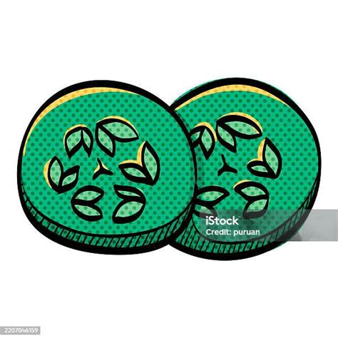 오이 하프 톤 아이콘 손으로 그린 컬러 벡터 일러스트 레이 션 0명에 대한 스톡 벡터 아트 및 기타 이미지 0명 과일 낙서 드로잉 Istock