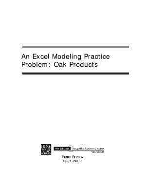 Fillable Online An Excel Modeling Practice Fax Email Print PdfFiller