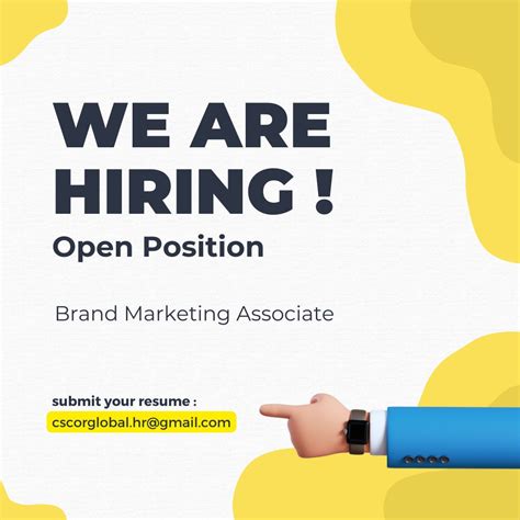 Cscor Global Intertrade Corp On Linkedin Were Hiring For Brand Marketing Associates Cgic Is