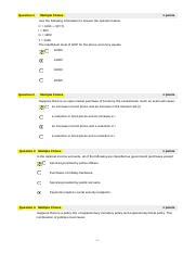 Macro Quiz 1 Question 1 Multiple Choice 1 Points Use The Following Information To Answer The