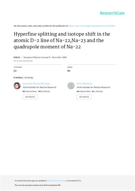 Pdf Isotope Effects On D2 Line In Sodium Isotopes