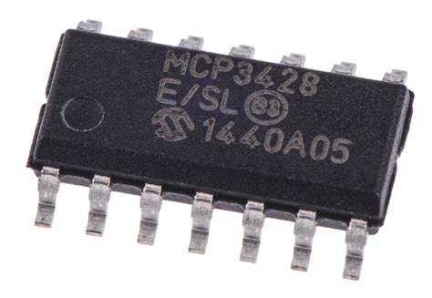 Microchip Quad 16 Bit Adc 0015ksps 14 Pin Soic Rs Components