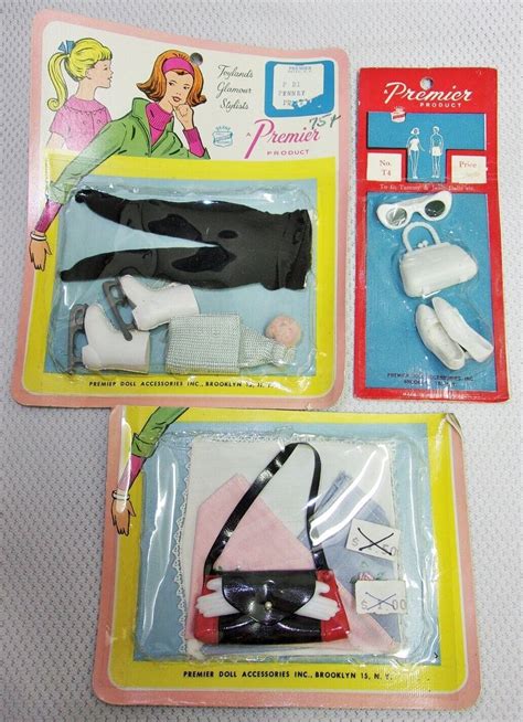 Vintage 3 1960s Tammy And Jane Doll Accessories Ice Skater Purse Shoes