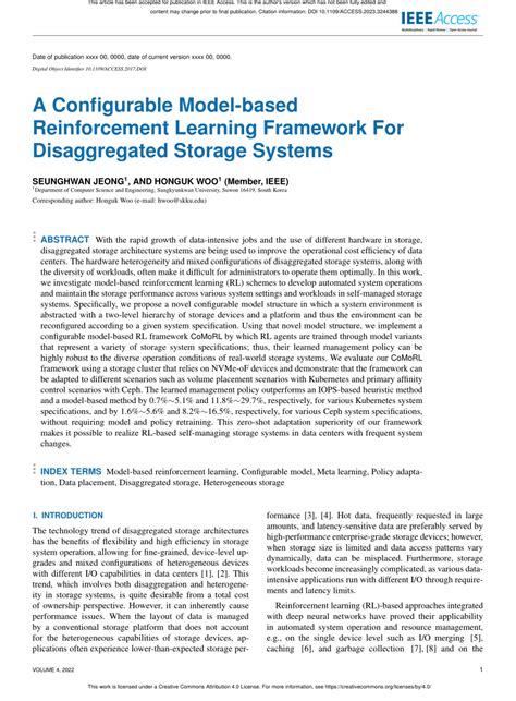 Pdf A Configurable Model Based Reinforcement Learning Framework For Disaggregated Storage Systems