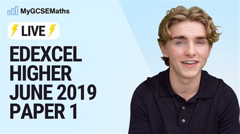Gcse Maths Edexcel June 2019 Paper 1 Higher Live Solutions Youtube