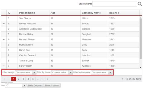 Jquery Simultaneous Column Filtering Using Shieldui Stack Overflow