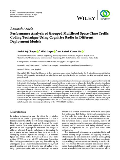 Pdf Performance Analysis Of Grouped Multilevel Space Time Trellis Coding Technique Using