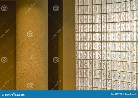 Old Glass Block Wall Texture Frosted Glass Brick Wall Background Stock