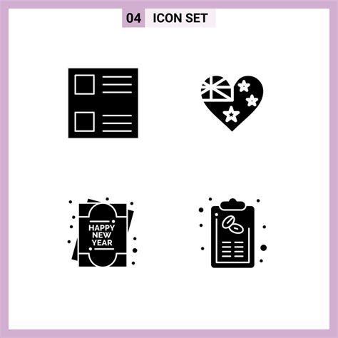 Set Of 4 Modern Ui Icons Symbols Signs For Checkbox New Year Australia Nation Coffee Editable
