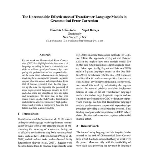 The Unreasonable Effectiveness Of Transformer Language Models In Grammatical Error Correction