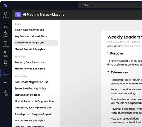 AI Note Taker For Microsoft Teams TeamsMaestro