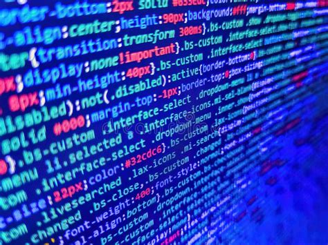 Programming Code Abstract Screen Of Software Developer Abstract Screen Of Web Developer Stock