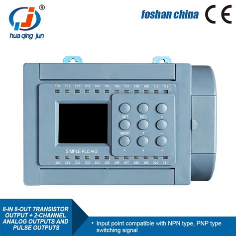 Huaqingjun 8 In 8 Out Transistor Output Plc 2ao 0 10v Pulse Outputs Dc24v Programmable Plc
