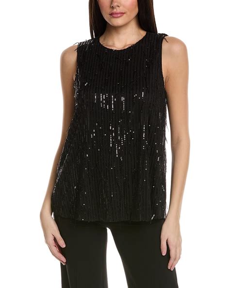 Buy Anne Klein Sequin Mesh Shell Black At 43 Off Editorialist