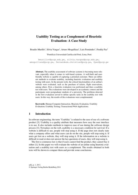 PDF Usability Testing As A Complement Of Heuristic Evaluation A Case Study