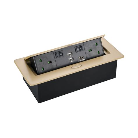 Press Pop Up Power Socket Aluminium Zinc Cable Hub For Office Desk