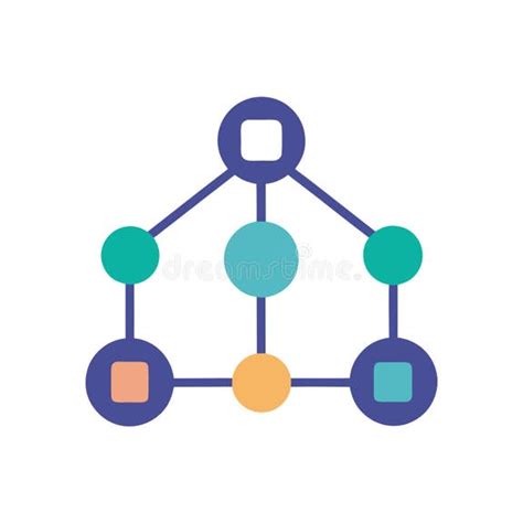 Colorful Hierarchical Chart With Connected Nodes For Flowcharts And Organization Charts Stock