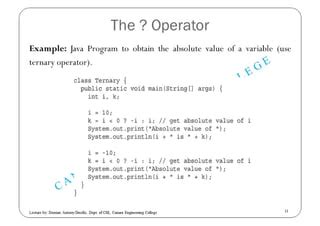 Operators In Java Ppt