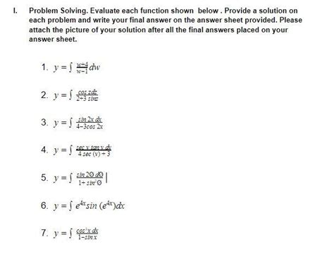solved 1 problem solving evaluate each function shown