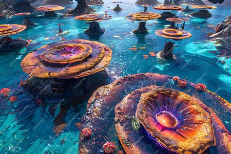 Arcade Game Map With Floating Volcanic Islands Premium Ai Generated Image