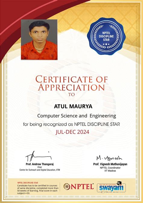 atul maurya on linkedin nptel disciplinestar computerscience continuouslearning…