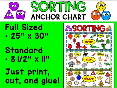 Sorting Anchor Chart Kindergarten Etsy