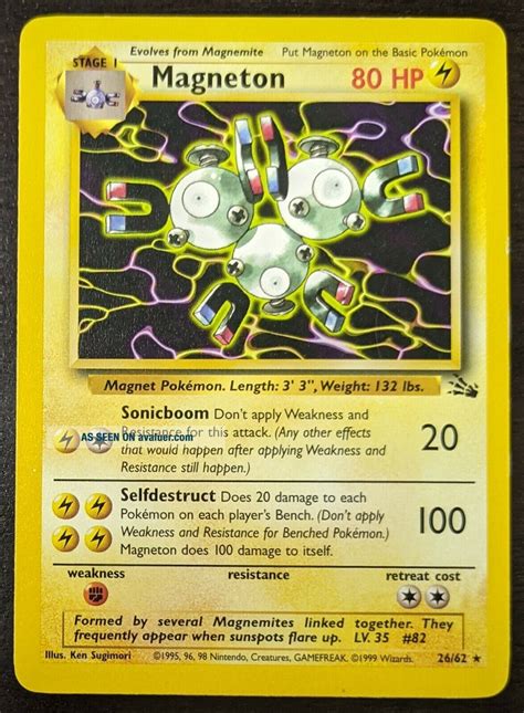 Magneton Fossil 26 62 Rare Pokemon Card Vintage Wotc Lp 56473952