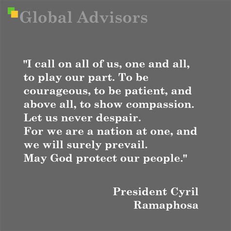 Quote President Cyril Ramaphosa Global Advisors Quantified